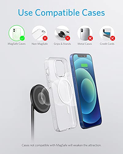 Anker Wireless Charging Stand, PowerWave 2-in-1 Magnetic Stand Lite with USB-C Cable, for iPhone 14/14 Pro/14 Plus/14 Pro Max/13/13 Pro /13 Pro Max, AirPods 2/Pro (No AC Adapter)