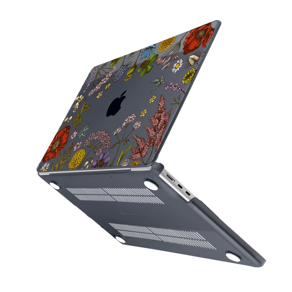 MEEgoodo for MacBook Air M3 M2 Case 2024 2022,Fit Model A3113 A2681, Clear Case for MacBook Air 13.6 inch, Laptop Hard Shell Cases with Keyboard & Webcam Cover & Screen Protector, Clover