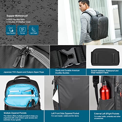 Dulepro Camera Backpack, Photography DSLR Backpack Case Waterproof Camera Bag Backpack with 15-16 inch Laptop & 11" Tablet Compartment Rain Cover for DSLR/SLR/Mirrorless/Drone