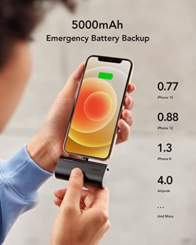 VEGER 2 Packs of 5000mAh Small Portable Chargers for iPhone, Mini Fast Charging 20W PD Power Bank Cordless Portable External Battery Pack for iPhone 13, 12, 11, 8, 7, XS Max, Pro Max, AirPods