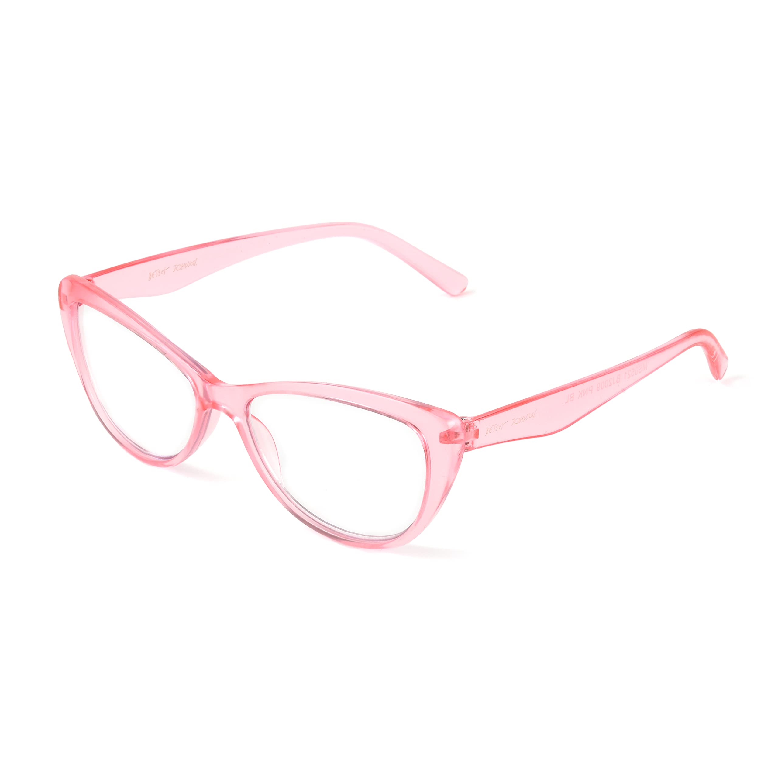 Betsey womens Yara Blue Light Glasses Reading Glasses, Crystal Pink, 40mm US