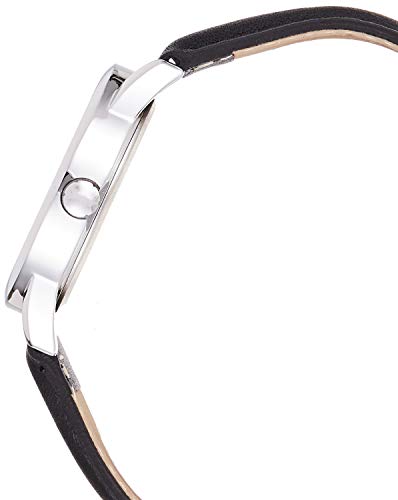 Timex Men's Easy Reader Bold 43mm Watch – Silver-Tone Case White Dial with Black Leather Strap