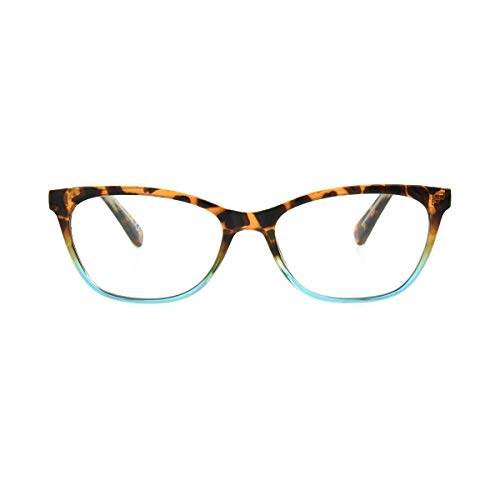 Sofia Vergara x Foster Grant Women's Teresa Reading Glasses Cat-Eye, Tortoise and Crystal Turquoise, 52 mm + 1.75