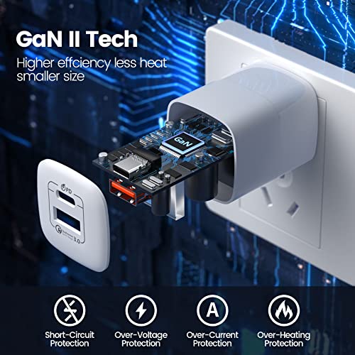 USB C Charger-Plugs for iPhone Charger,KOOPAO 33W Dual Port Charger Blocks Support PD Charge QC Charge Compatible with iPhone 13/Samsung S21/S20/Google Pixel 6/5 ect