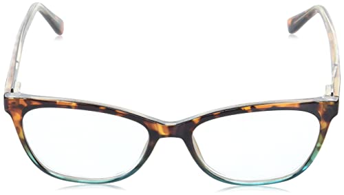 Sofia Vergara x Foster Grant Women's Teresa Reading Glasses Cat-Eye, Tortoise and Crystal Turquoise, 52 mm + 1.75