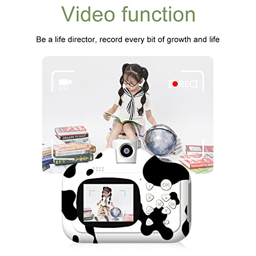 Pocket Printer, Fmystery Gifts for Kids, Portable Printer 2.4-Inch High-Definition Screen, 1200 MAh Battery, Children's Digital Video Camera, Support Photo, Video and Printing (Black)