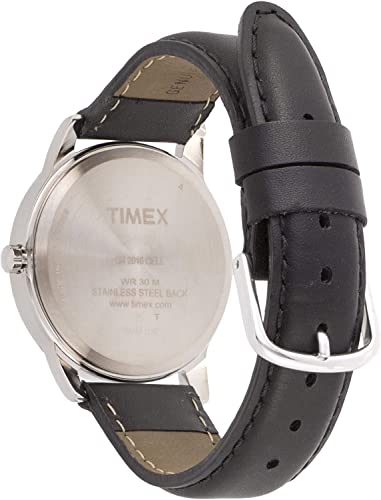 Timex Men's T205019J Easy Reader Black Leather Strap Watch