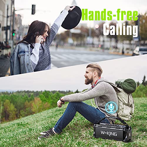 W-KING Bluetooth Speaker, 50W IPX6 Waterproof Loud Speakers Bluetooth Wireless, Large Outdoor Portable Bluetooth Speakers with Subwoofer for Deep Bass/Bluetooth 5.0/Power Bank/40H Play/TF/AUX/NFC/EQ