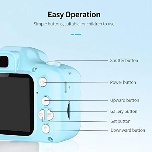 dsfen X2 Mini Kids Camera 2 inch HD Color Display Rechargable Mini Camera Video Camera Lovely Camera with 32GB Memory Card Green