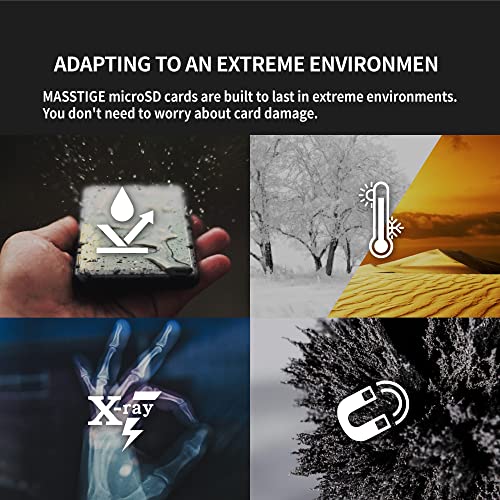 TCELL MASSTIGE 128GB microSDXC Memory Card with Adapter - A1, UHS-I U3, V30, 4K, Micro SD Card, Read speeds up to 100 MB/s, Full HD & 4K UHD Microsd