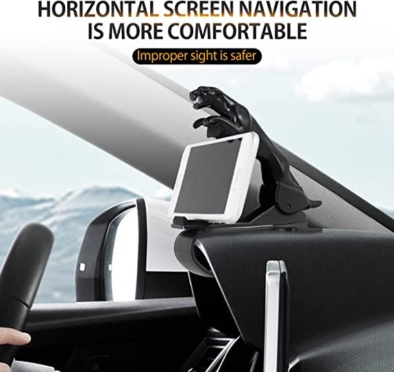 HAOYAYA Car Leopard Form Navigation Dashboard Phone Holder 360 Degree Rotating Phone Mount Stand Bracket-Best Xmas Gifts(Black)