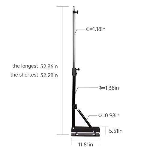 AISIMEE Wall Mounting Triangle Boom Arm for Photography Strobe Light, Monolight, Softbox, Umbrella, Reflector and Ring Light, Support 180 Degree Rotation, Max Length 4 Feet/125cm (Black)