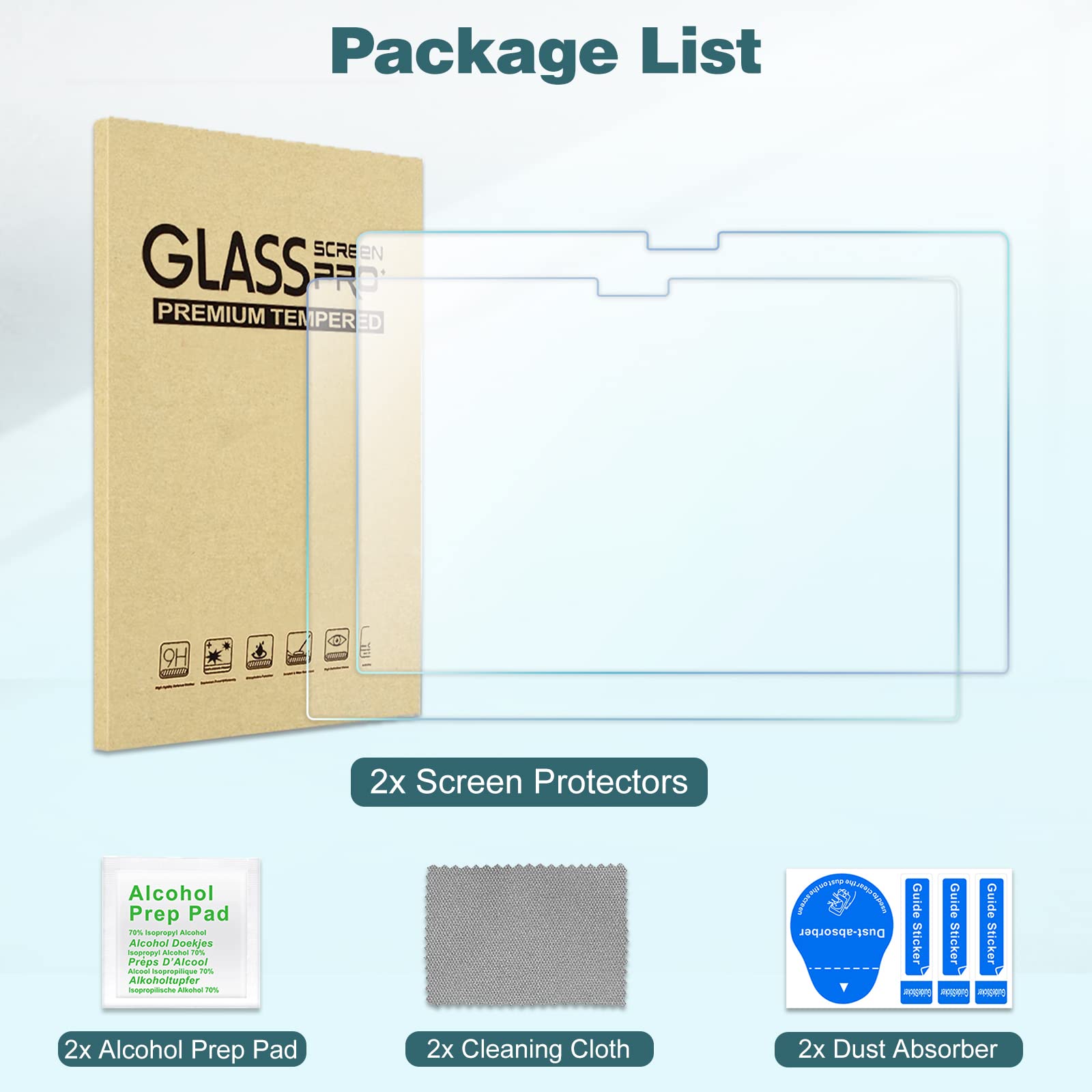 ProCase Screen Protector Compatible with MacBook Air 13.6 Inch 2022 Released Model A2681, Tempered Glass Film Guard for MacBook Air 13.6 2022 A2681 with M2 Chip & Touch ID