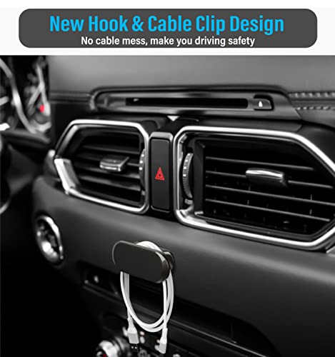 2 Pack Magnetic Zinc Alloy Car Phone Mount, Upgrade Magnet N52 8pcs, Universal Dashboard Holder, Cell Phone Grip Car Kits, 360° Adjustable Super Strong Magnet for Samsung, iPhone, LG, Pixel-Black