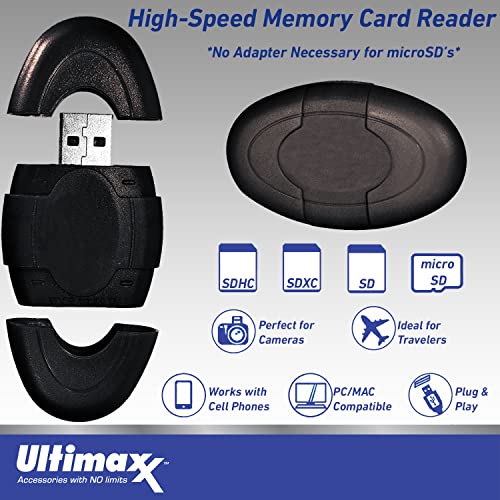 Ultimaxx Essential Bundle + Panasonic Lumix DMC-FZ300 Digital Camera + SanDisk 32GB Ultra SDHC Memory Card, Spare Battery, Water-Resistant Gadget Bag, High Speed Memory Card Reader & More(16pc Bundle)