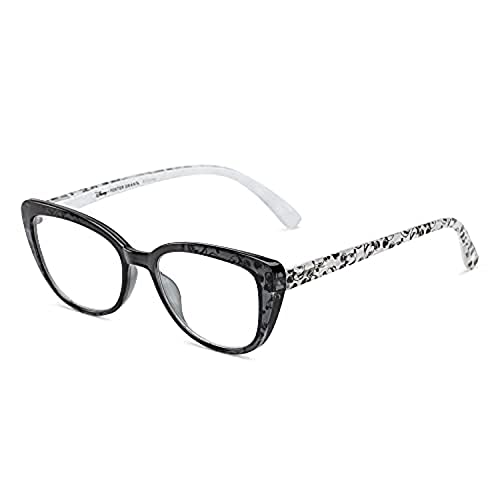 Foster Grant Disney x Women's Dreamer Cat-Eye Reading Glasses, Black and Crystal with Mickey Mouse Print, 48 mm + 1.75