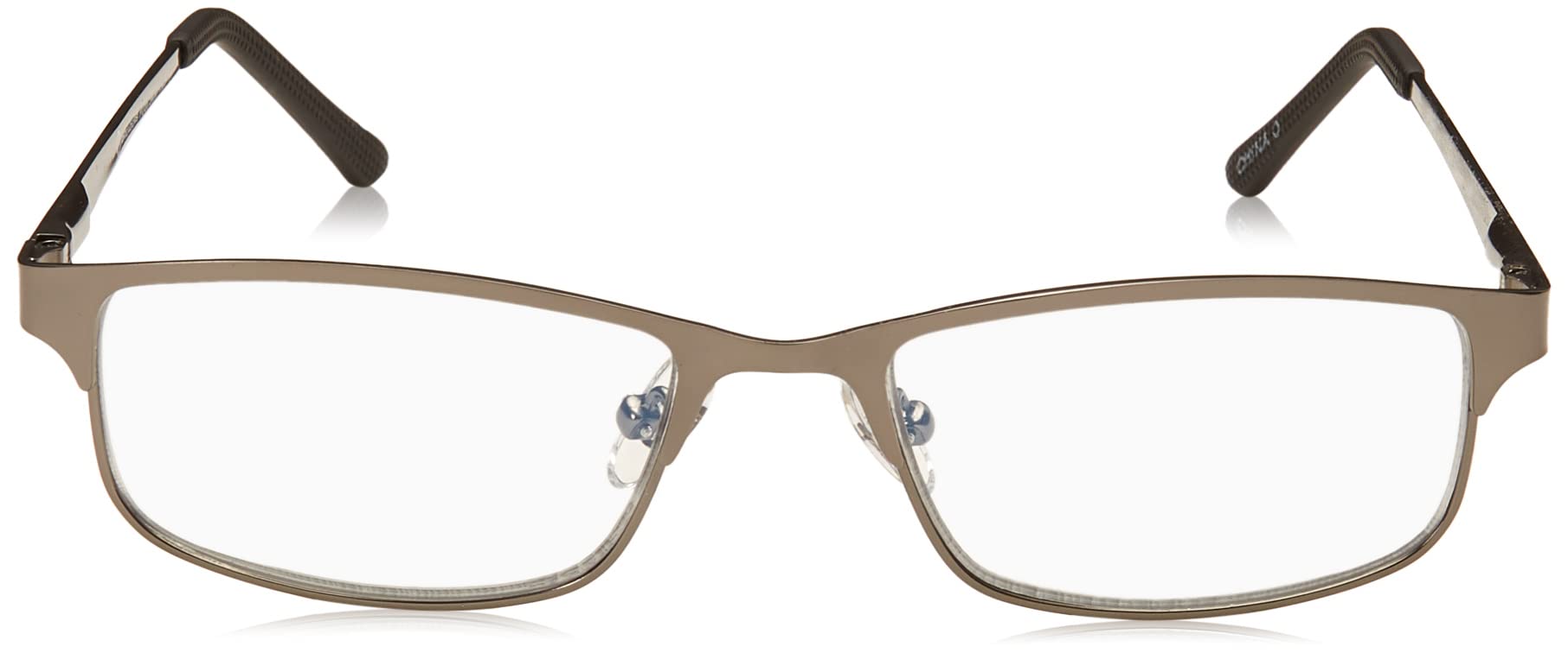 Foster Grant mens Samson E.readers Reading Glasses Blue Light Filtering Glasses, Satin Dark Gunmetal/Transparent, 52 mm US