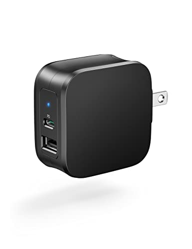 USB C Wall Charger 30W 2-Port Compact for iPhone 13 Charger Block with 18W Type C Power Delivery Foldable Power Adapter PD Compatible with iPhone 13 Pro Max Mini 12 iPad Pro AirPods Pro Galaxy Pixel