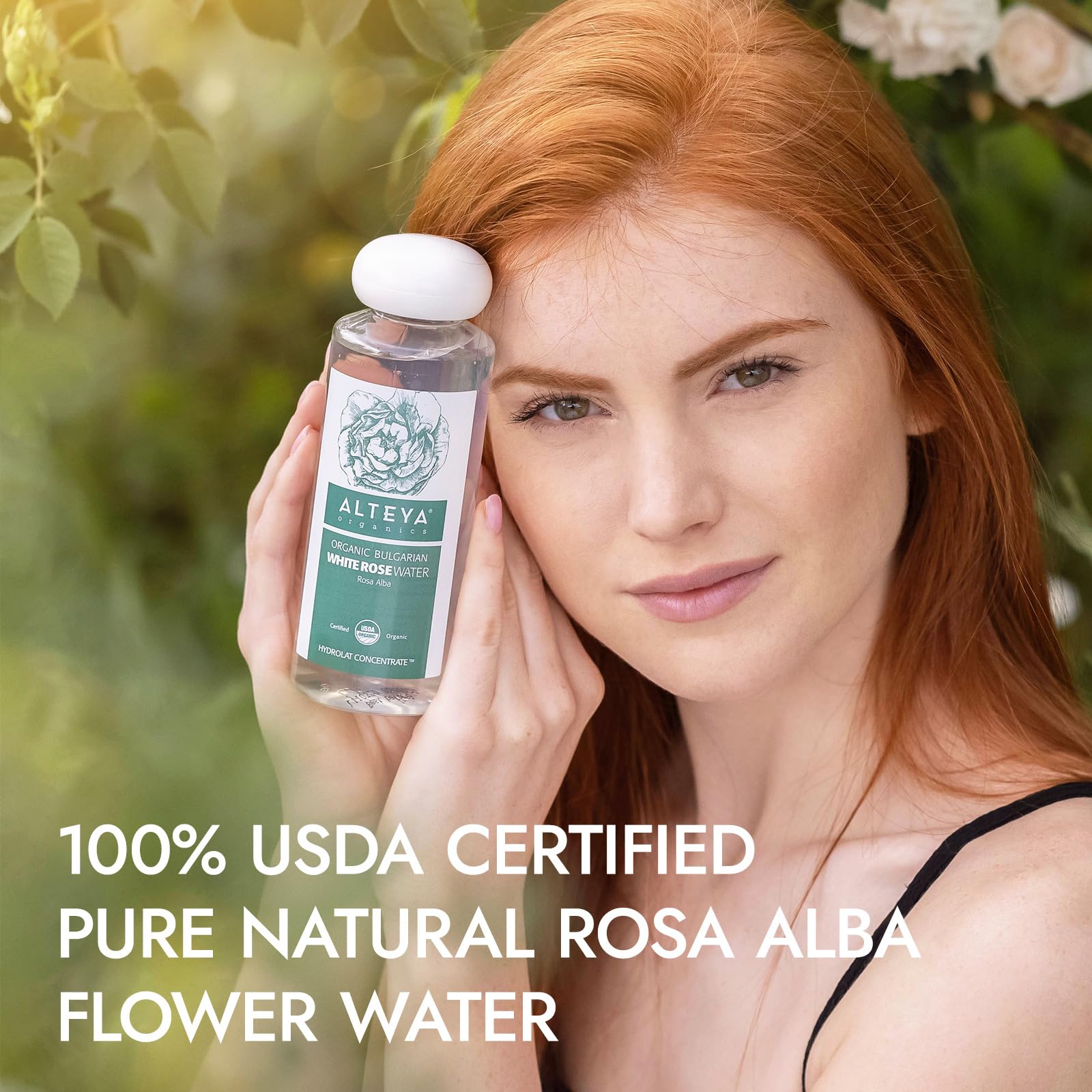 Bulgarian White Rose Water (Rosa Alba) - 100% Pure USDA Certified Organic Face Toner - 17 Fluid Ounces