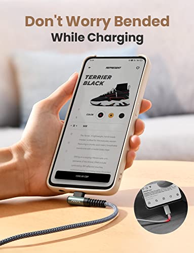AINOPE USB C Cable 4-Pack [10/6.6/3.3/3.3ft] 3.2A Type C Charger Fast Charging Right Angle, USB C Charger Nylon Braided Compatible with Galaxy S10 S9 S8 Plus S21, Note 10 9 8, LG, Type C Cable