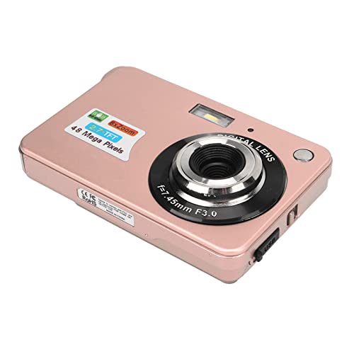 Digital Camera, 4K Antishake Vlogging Camera for Filming (Pink)