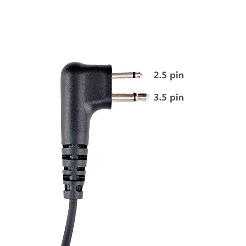 KS K-STORM CLS1110 Walkie Talkie Earpiece Headset Compatible with Motorola Radio CP200, RDM2070D, CLS1413, HKLN4604, PU Material, Black
