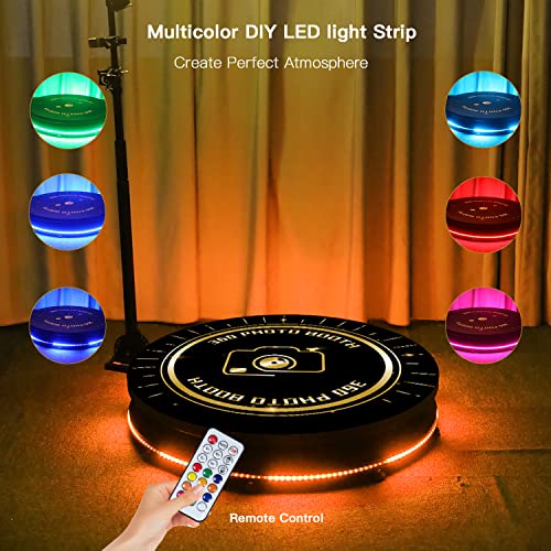 360 Photo Booth Machine for Parties 39.4"(100cm) with Flight Case Custom Logo 3-5 People to Stand Software APP Control, FUTOBOOZ 360 Video Camera Booth Selfie Platform Spin 360 Automatic Slow Motion