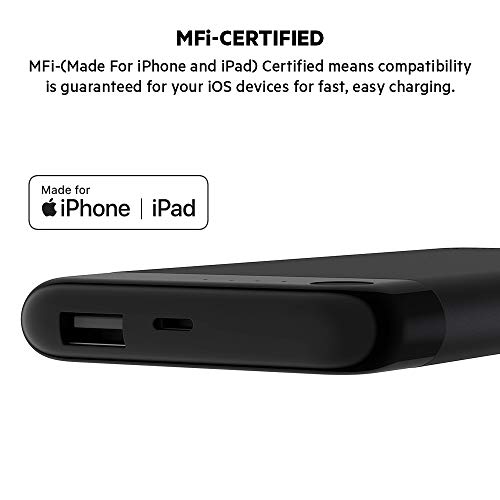 Belkin Boost Charge Power Bank 5K with Lightning Connector (Lightning Power Bank, MFi-Certified Portable Charger for iPhone/iPad/AirPods), Black (F7U045btBLK)