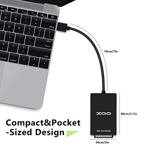 XQD Card Reader, USB 3.0 XQD/SD Card Reader Dual Slot Memory Card Reader 5Gpbs Super Speed Support Sony G/M Series, Lexar 2933x/1400x USB Mark XQD Card,SD Card for Windows/Mac OS