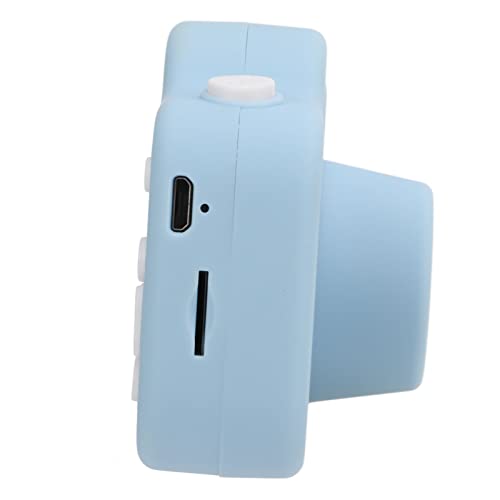 Qinlorgo Toddler Digital Camera, MP3 Play Rounded Shape Food Grade ABS Anti Skid Kids Camera for Kids for Kids Game(Blue)