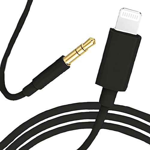 PAISE Aux Cord for iPhone,Apple MFi Certified Lightning to 3.5mm Aux Audio Cable for Car Compatible for iPhone 12/11/XS/XR/X 8 7 6 5,Home Stereo, Headphone - 3.3ft(Black)