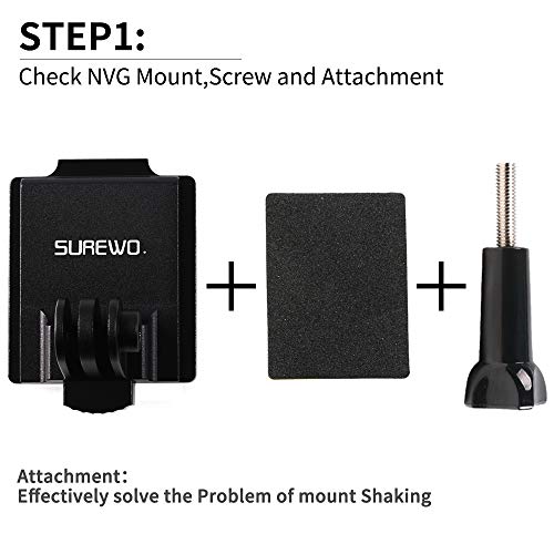 Aluminum NVG Helmet Mount Compatible with GoPro Hero 11 Black, Hero 10/9/8/7/(2018)/6/5 Black, Insta360, AKASO, DJI Osmo Action 3 and Most Action Cameras