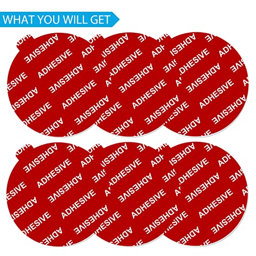 Dashboard Pad Mounting Disk Sticky Adhesive Replacement Kit, PKYAA 6pcs 2.1"(53mm) Circle Heat Resistant Double-Sided Stickers for Suction Cup Car Phone Holder Disc & Windshield Dash Cam
