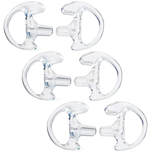 HYS Clear Soft Large Earmold Replacement Ear Pieces Flexible Open Ear Insert Ear Buds for Walkie Talkie 2 Way Radio Transparent Air Acoustic earpiece Headset