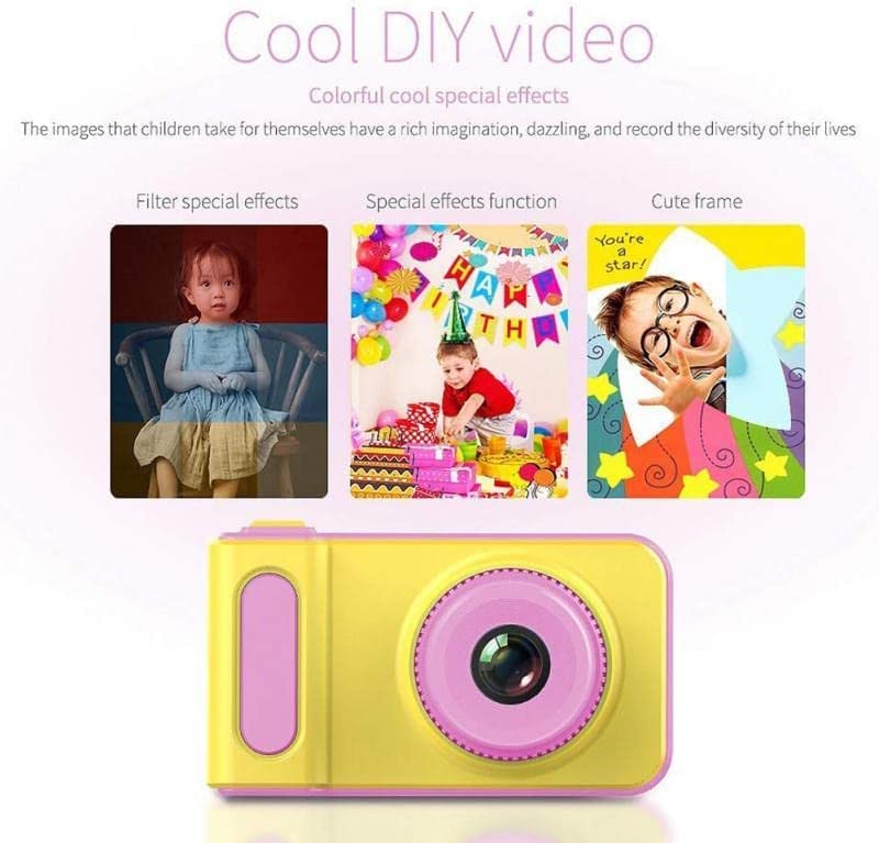 eDealz Full 1080P Kids Selfie HD Compact Digital Photo and Video Rechargeable Camera with 2" LCD Screen, Video Games and Micro USB Charging (Pink, Camera Only)