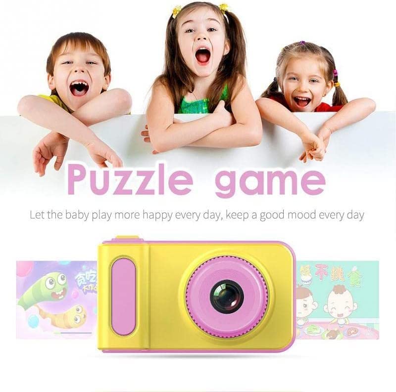 eDealz Full 1080P Kids Selfie HD Compact Digital Photo and Video Rechargeable Camera with 2" LCD Screen, Video Games and Micro USB Charging (Pink, Camera Only)