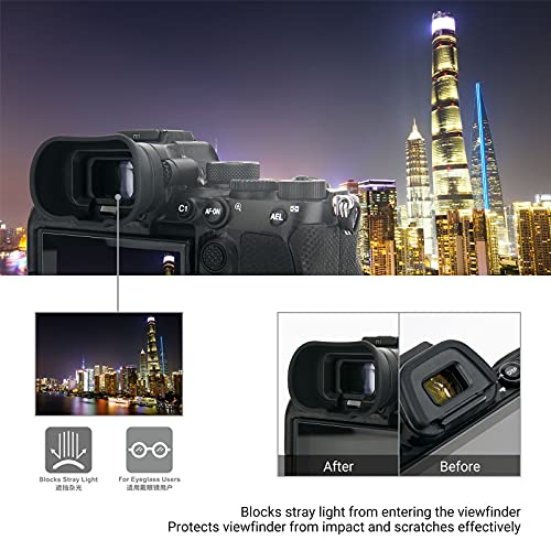 Soft Silicon Camera Viewfinder Eyecup Eye Cup Eyepiece Replacement for Sony Alpha A7R V A7RV A7R5 A7 IV A7M4 A7IV A1 & A7S III A7SIII A7S3 ILCE-7SM3 EVF Eyeshade Protector Replaces Sony FDA-EP19