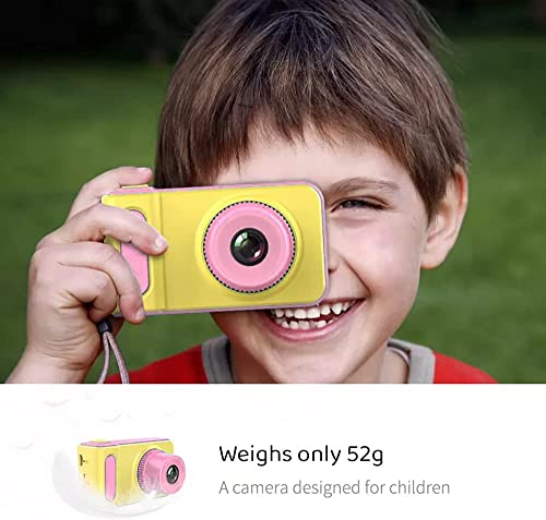 eDealz Full 1080P Kids Selfie HD Compact Digital Photo and Video Rechargeable Camera with 2" LCD Screen, Video Games and Micro USB Charging (Pink, Camera Only)