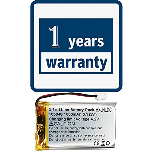 DC 3.7V 1600mAh 103048 Rechargeable Polymer Lithium ion Battery Replacement for DIY 3.7-5V Electronic Product, Mobile Energy Storage Power Supply