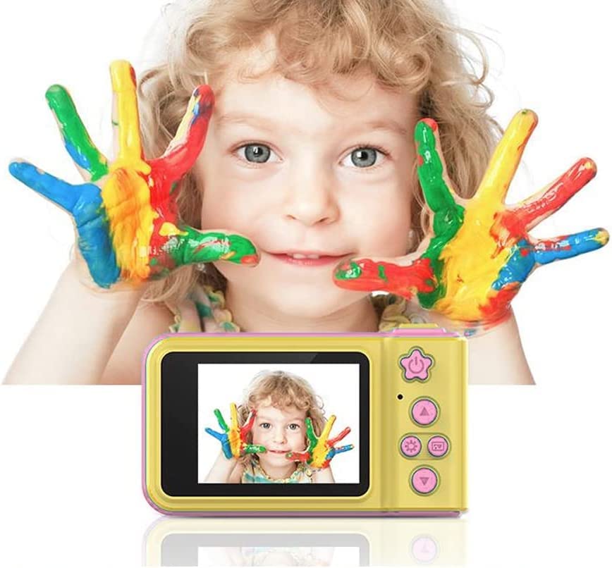 eDealz Full 1080P Kids Selfie HD Compact Digital Photo and Video Rechargeable Camera with 2" LCD Screen, Video Games and Micro USB Charging (Pink, Camera Only)