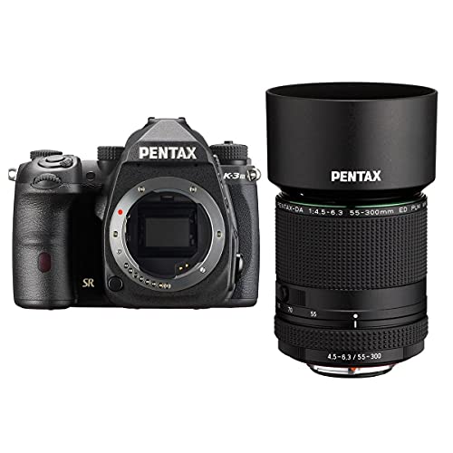 Pentax K-3 Mark III APS-C-Format DSLR Camera Body, Black - with HD DA 55-300mm f/4.5-6.3 ED PLM WR RE Telephoto Zoom Lens