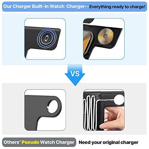 Wireless Charger,MILDILY 3 in 1 Wireless Charging Station for Apple iPhone/iWatch/Airpods,iPhone 13,12,11 (Pro, Pro Max)/XS Max/XR/XS/X/8(Plus),iWatch 7/6/SE/5/4/3/2,AirPods 3/2/pro(Black)