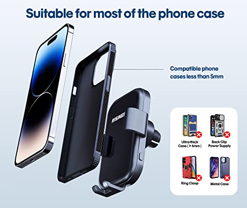 Risingstar Wireless Car Charger, 15W Fast Wireless Car Charger Mount, Auto-Clamping Alignment Windshield Dashboard Air Vent Cell Phone Holder for iPhone 14/13/12/11/pro/X/8, Samsung S20/S10/S9/S8