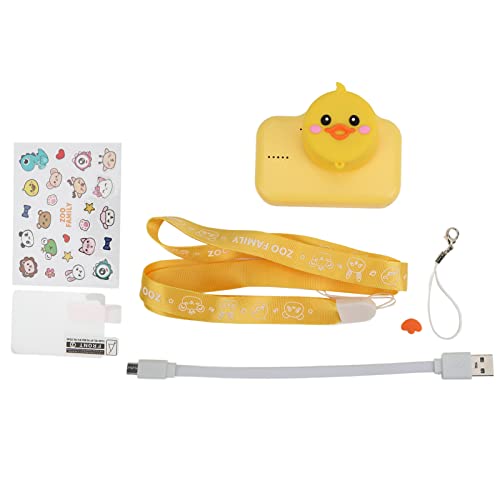 Shanrya Kids Photo Video Camera, 600mAh Rechargeable 2inch IPS Screen High Definition 720P Digital Children Camera for Gift(Yellow Duck)