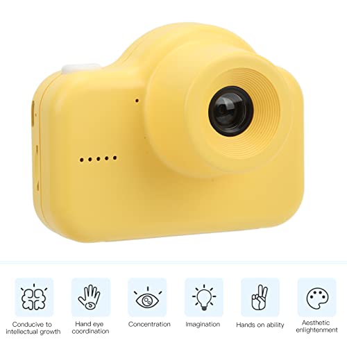 Shanrya Kids Photo Video Camera, 600mAh Rechargeable 2inch IPS Screen High Definition 720P Digital Children Camera for Gift(Yellow Duck)