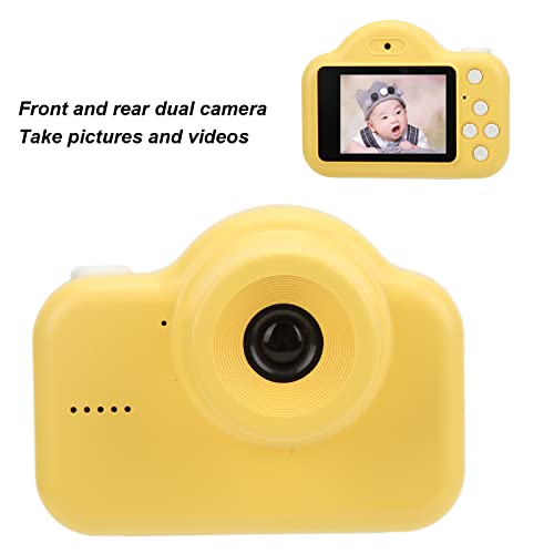 Shanrya Kids Photo Video Camera, 600mAh Rechargeable 2inch IPS Screen High Definition 720P Digital Children Camera for Gift(Yellow Duck)