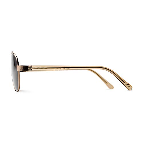 Sofia Vergara x Foster Grant Women's Carmen Full Lens SunReaders Aviator Reading Glasses, Shiny Bronze, 57 mm + 1.5