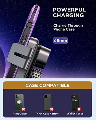 JOYROOM Wireless Car Charger JR-ZS219,15W Qi Fast Charging Phone Mount for Car, No Fear of Bumps and Never Fall Off for iPhone 14 13 12 11, Galaxy S22/S20+