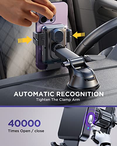 JOYROOM Wireless Car Charger JR-ZS219,15W Qi Fast Charging Phone Mount for Car, No Fear of Bumps and Never Fall Off for iPhone 14 13 12 11, Galaxy S22/S20+
