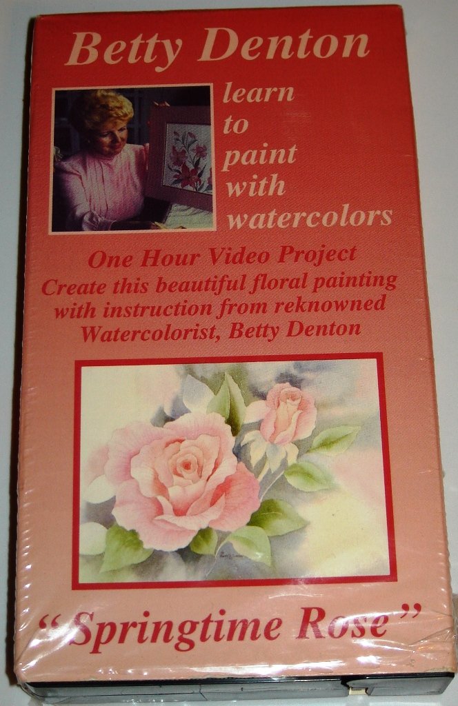 Betty Denton Learn to Paint with Watercolors, Springtime Rose, VHS